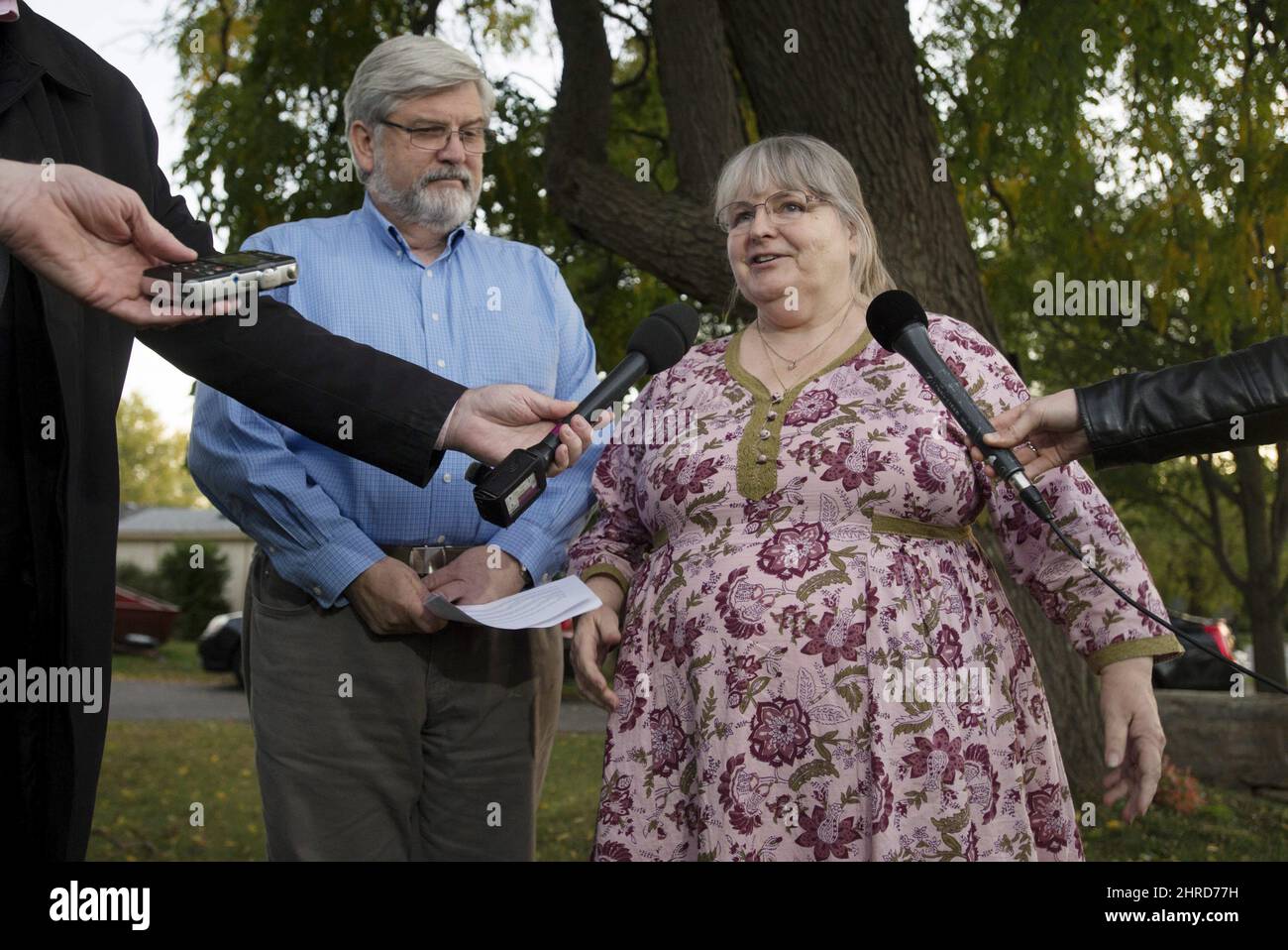 Linda and Patrick Boyle speak with the media outside their home in ...