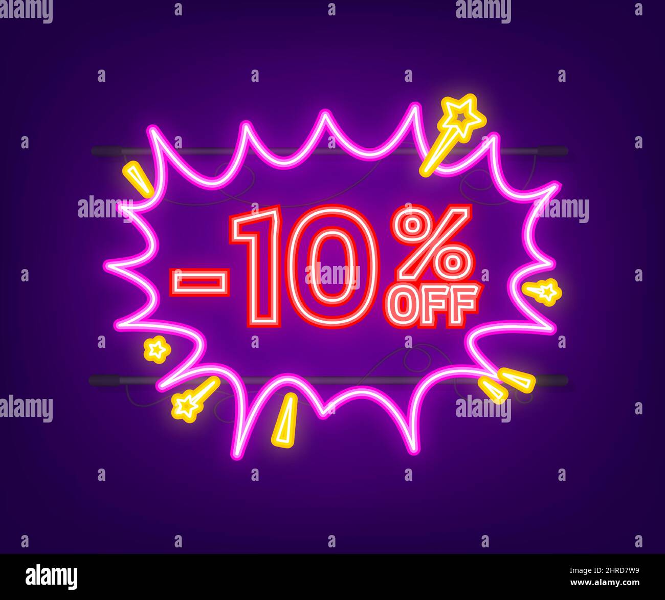 Comic speech bubbles with 10 percent OFF Sale Discount . Neon itch icon ...