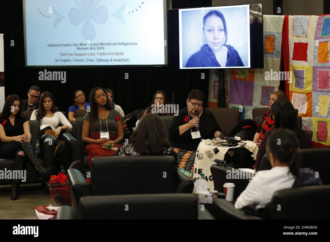 The family of Nicole Daniels speaks to commissioner Michelle Audette at ...