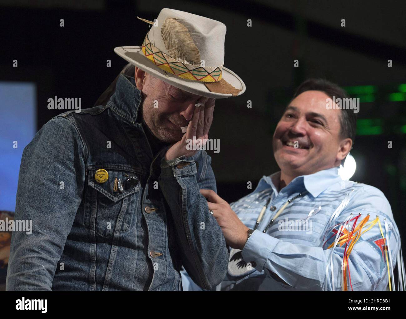 Assembly of First Nations Chief Perry Bellegarde holds an emotional ...