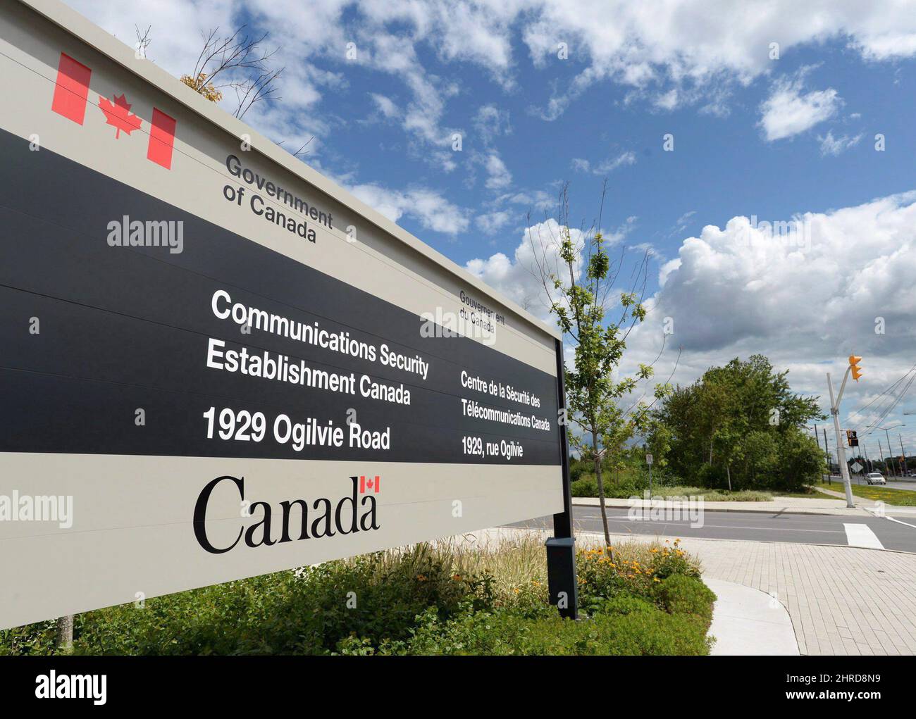 A sign for the Government of Canada's Communications Security ...