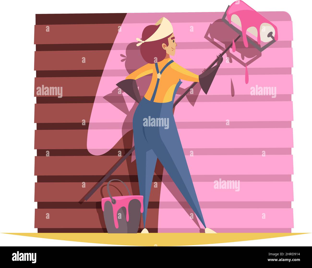 Pink Paint Bucket Cartoon