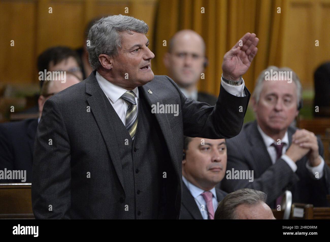 Conservative MP Gerard Deltel rises during question period in the House ...