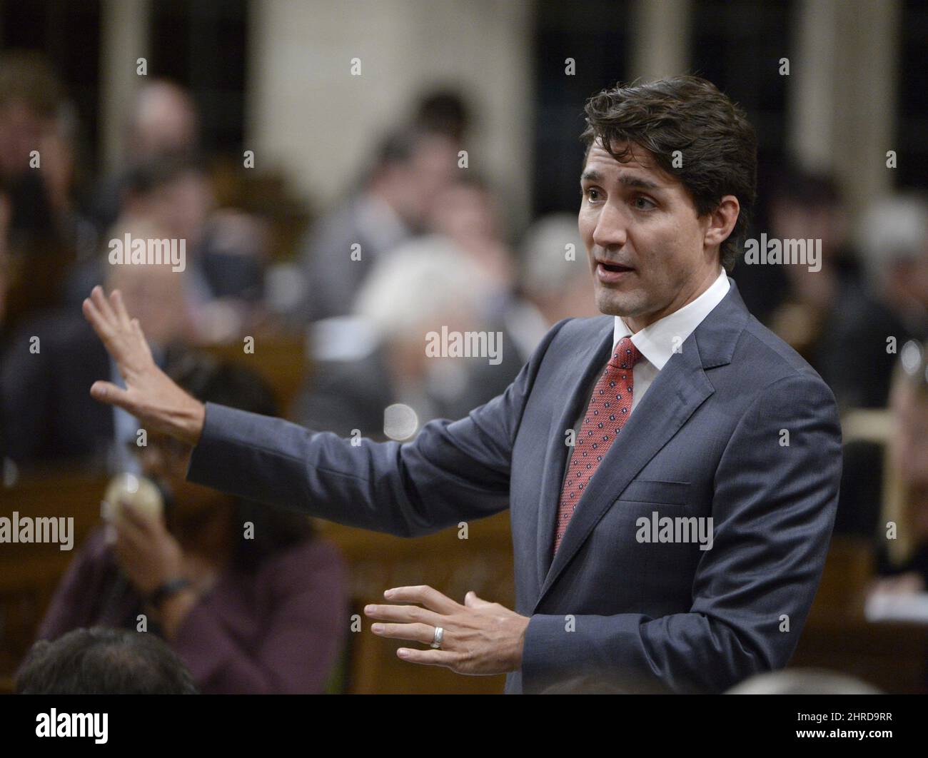 Prime Minister Justin Trudeau rises during question period in the House ...
