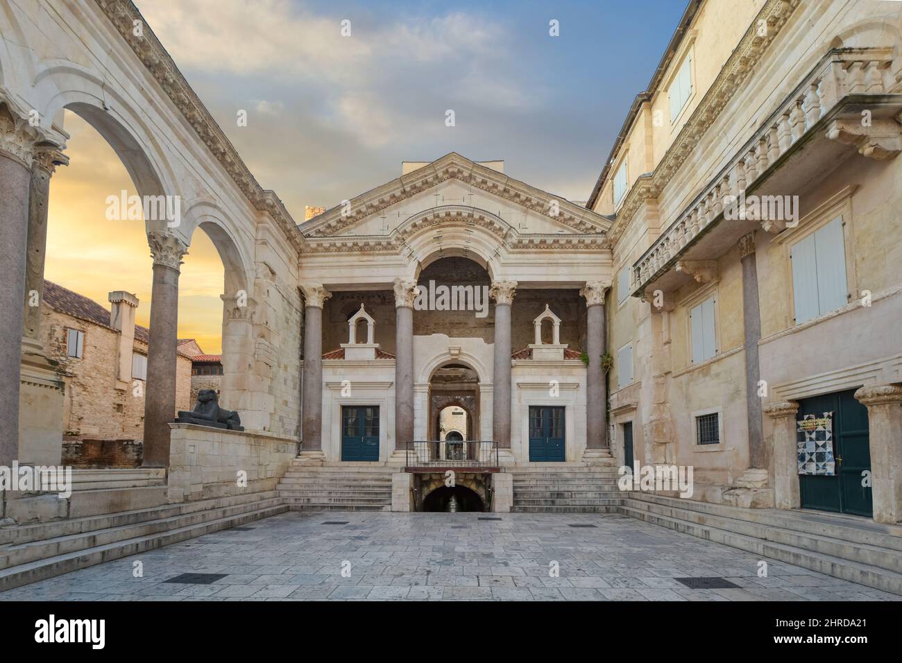 Inside the Peristil or Peristyle in the center of the ancient ...