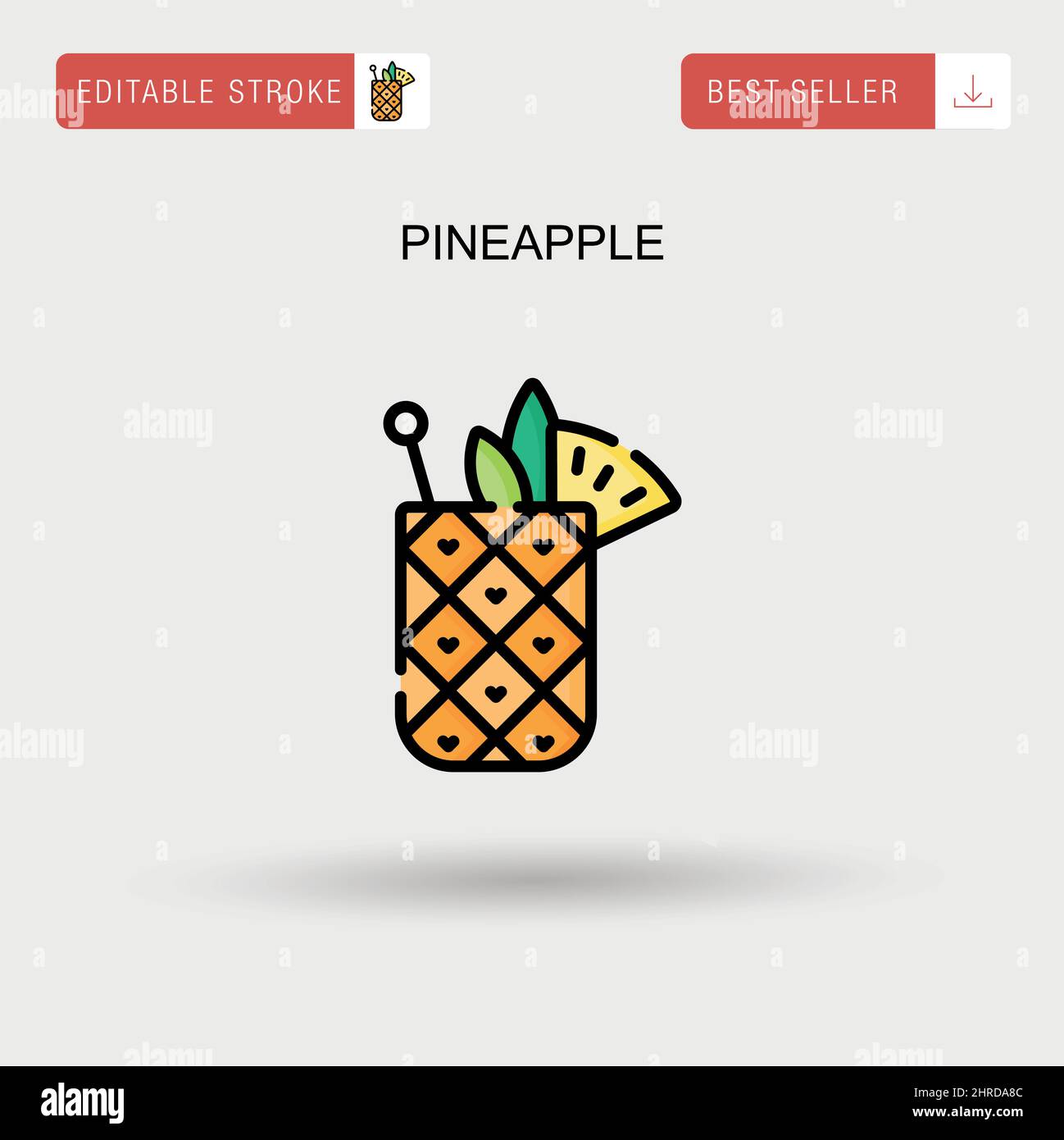 Pineapple Simple vector icon Stock Vector Image & Art - Alamy