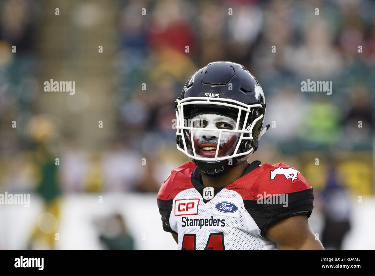 Calgary Stampeders' Joshua Bell (11) looks on during first half CFL ...