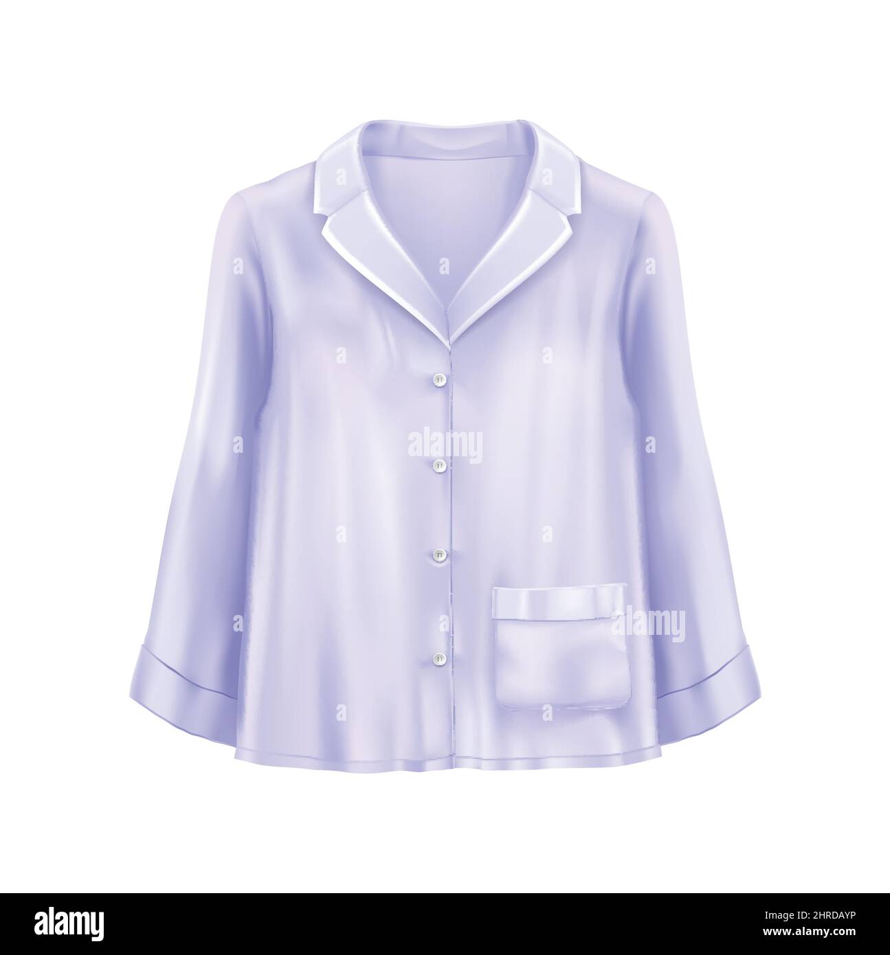 Realistic long sleeved pastel color pyjamas on white background vector ...