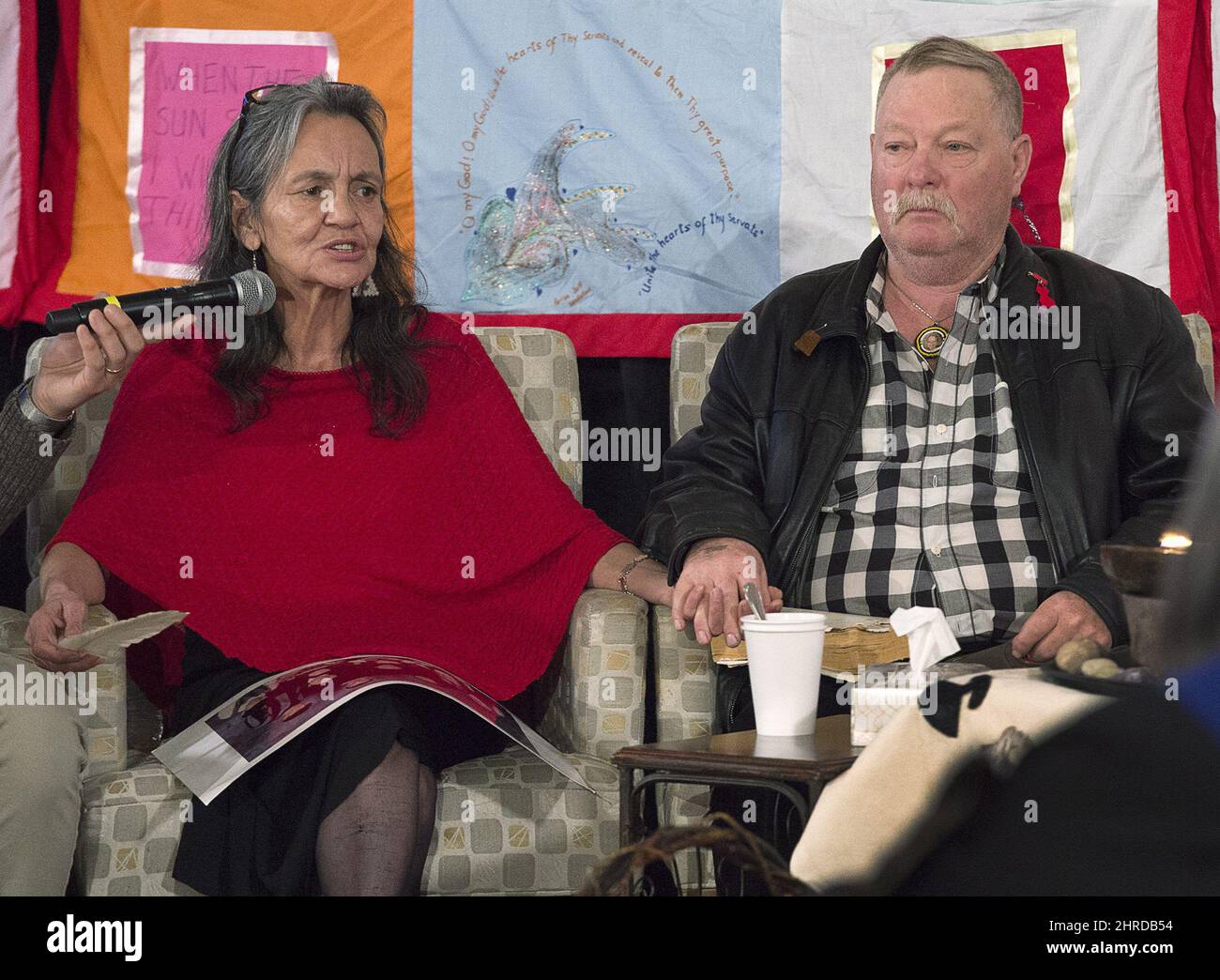 Miriam Saunders, mother of Loretta Saunders, along with her husband ...