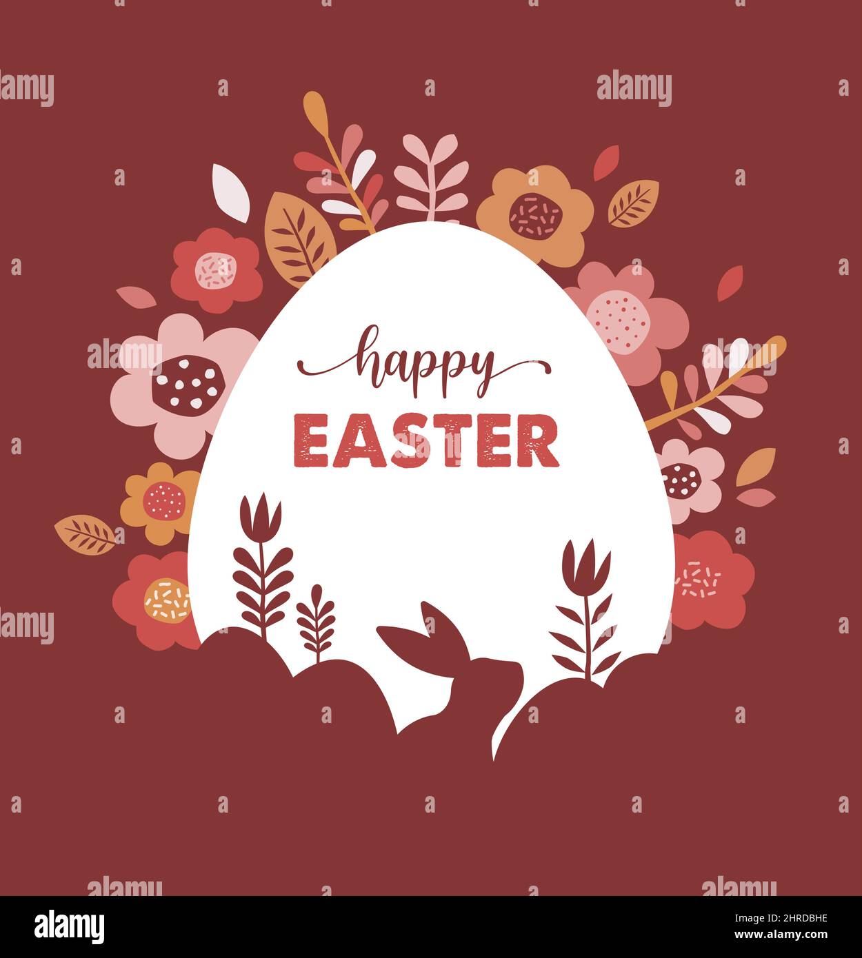 Happy Easter banner, poster, greeting card. Trendy Easter design with ...