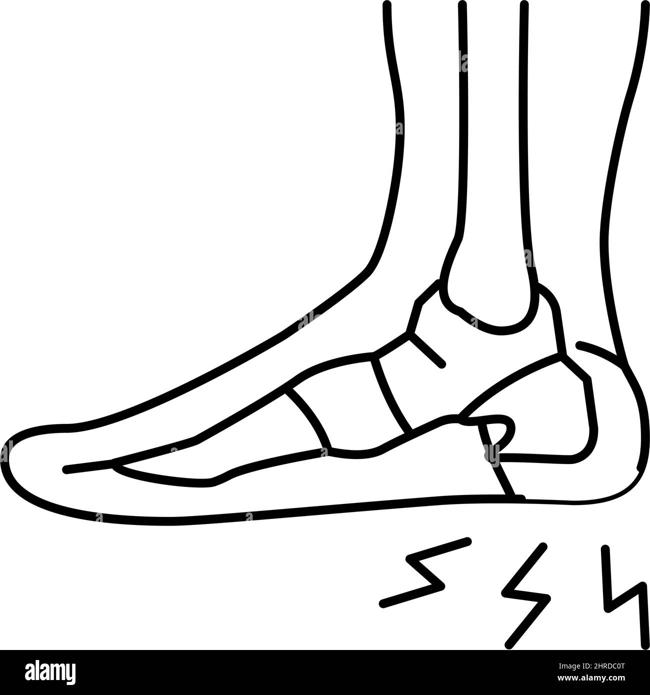 heel spur disease line icon vector illustration Stock Vector Image ...
