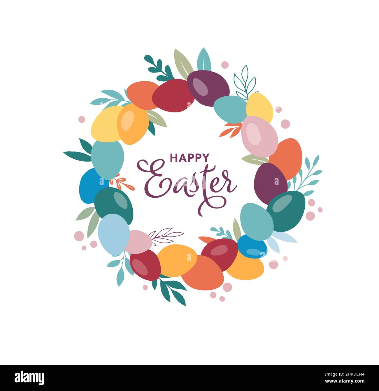 Happy Easter banner, poster, greeting card. Trendy Easter design with ...