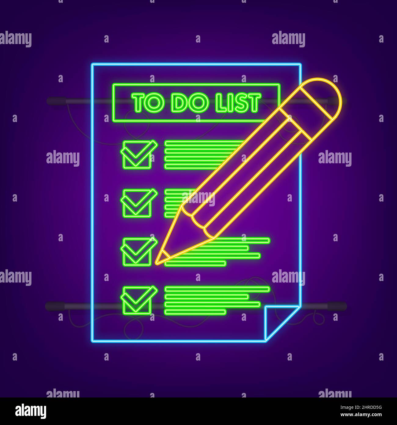 Clipboard with checklist neon icon. Clipboard with checklist icon for ...
