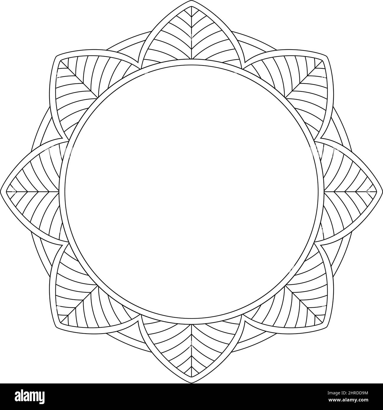 Round decorative frame with space for text, vector illustration Stock ...