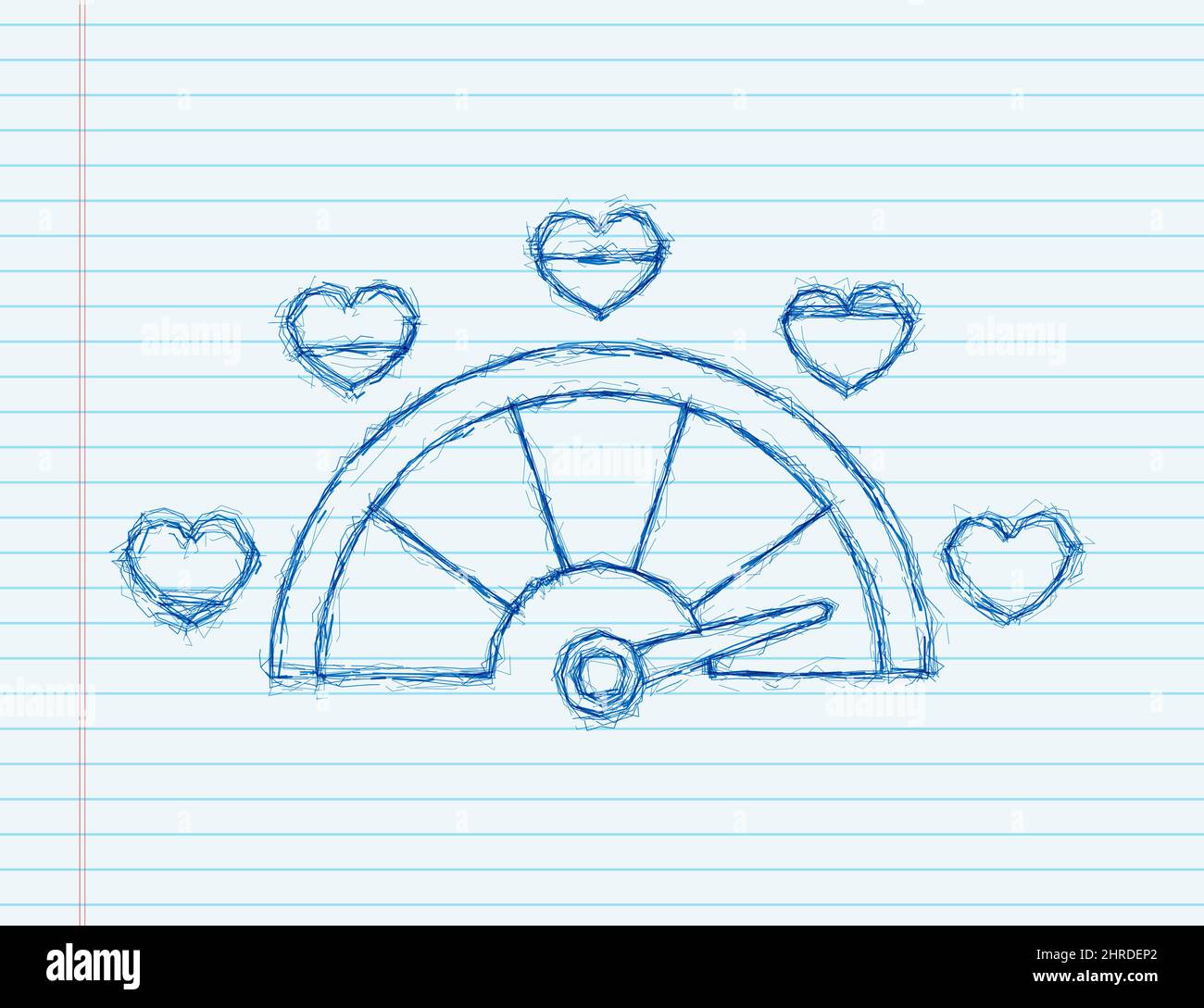 Love meter, heart indicator sketch icon. Valentines day concept. High ...