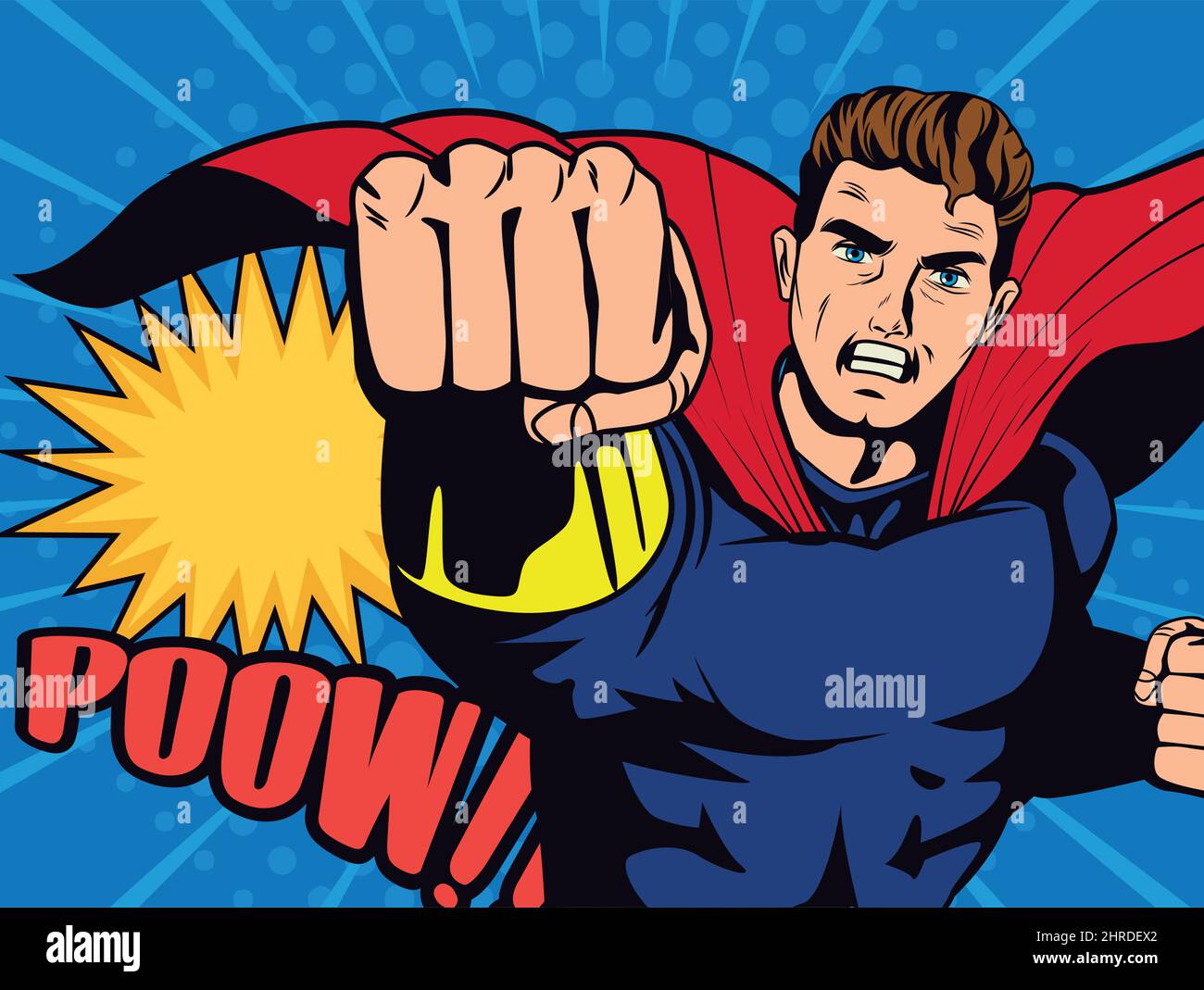 superhero punching pop art Stock Vector Image & Art - Alamy