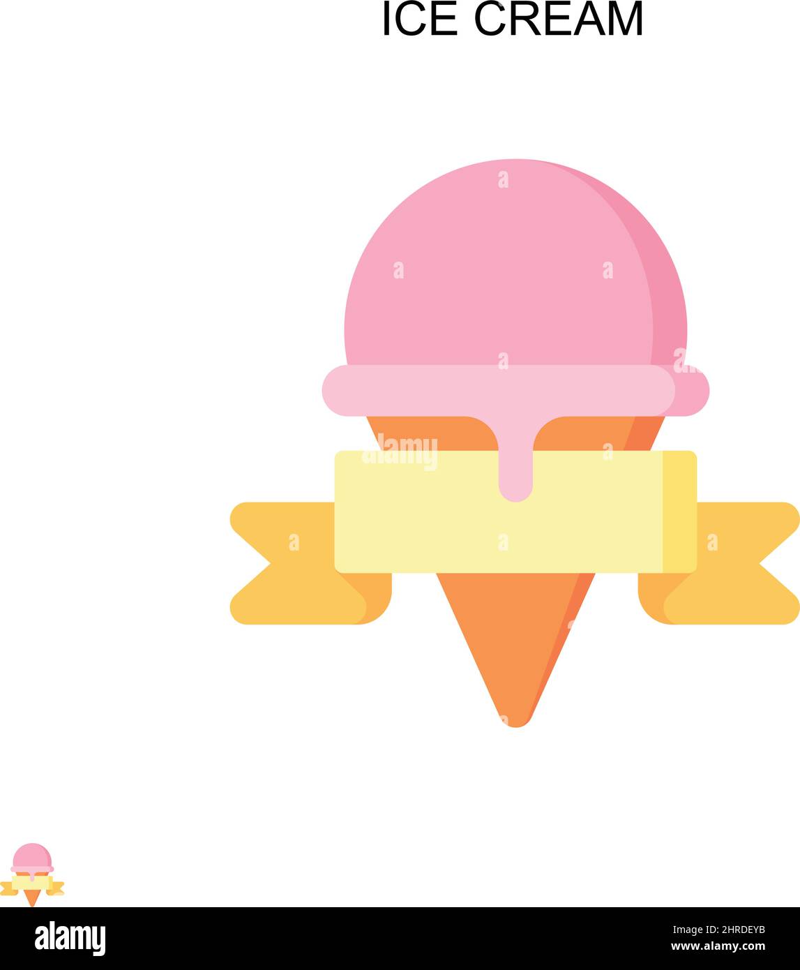 Ice cream Simple vector icon. Illustration symbol design template for ...