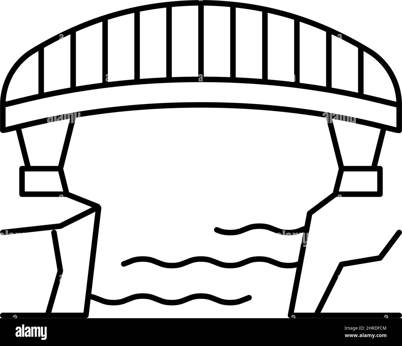 bridge concrete line icon vector illustration Stock Vector Image & Art ...