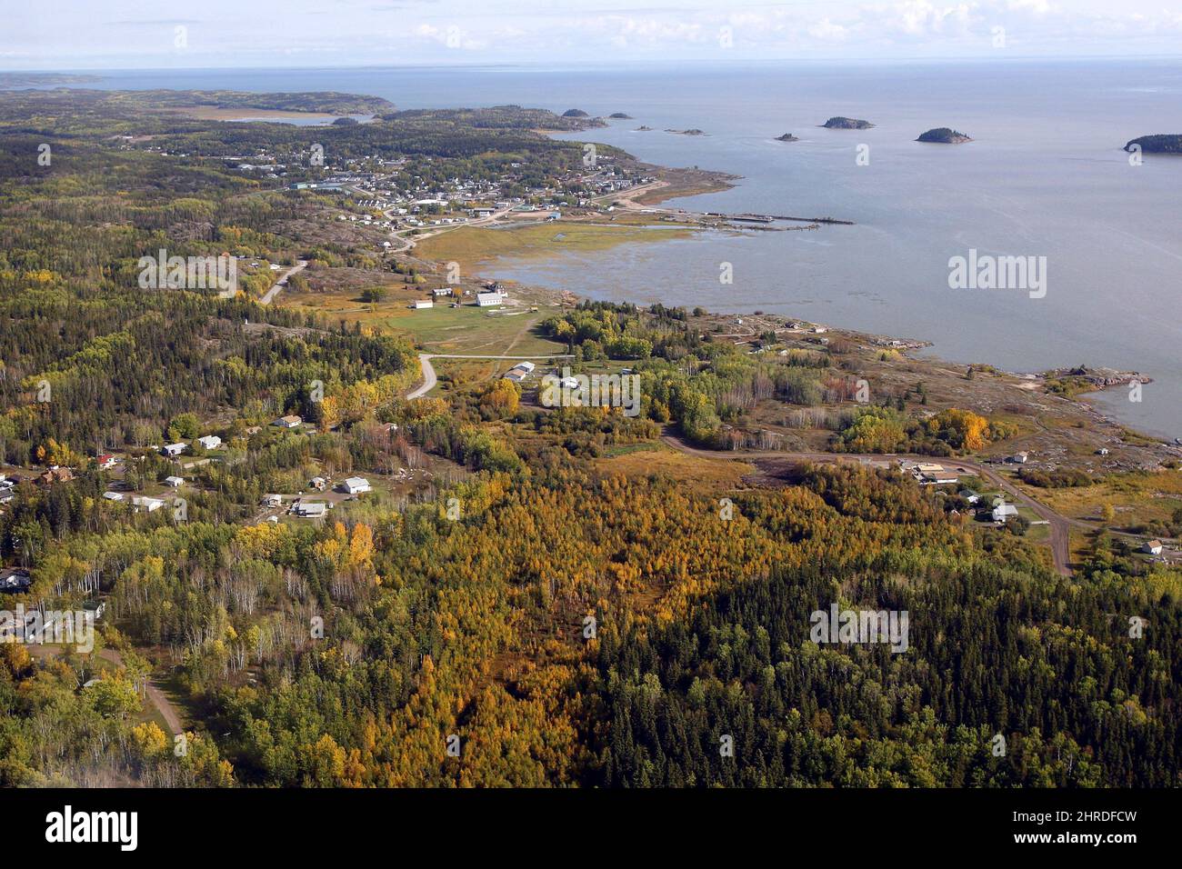 An aerial view of Fort Chipewyan, Alta., is shown on Monday, Sept. 19 ...
