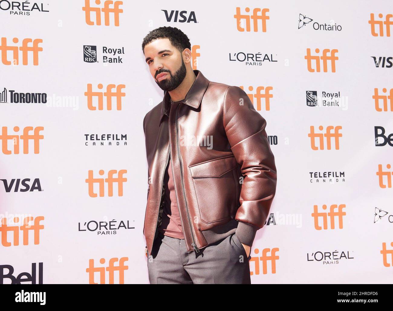 Canadian rapper Drake poses for photographs on the red carpet during ...