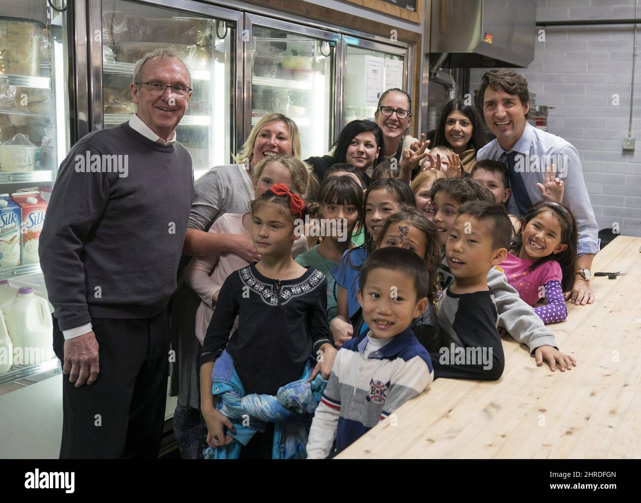 Prime Minister Justin Trudeau (right) and Liberal Candidate Gordon Hogg ...