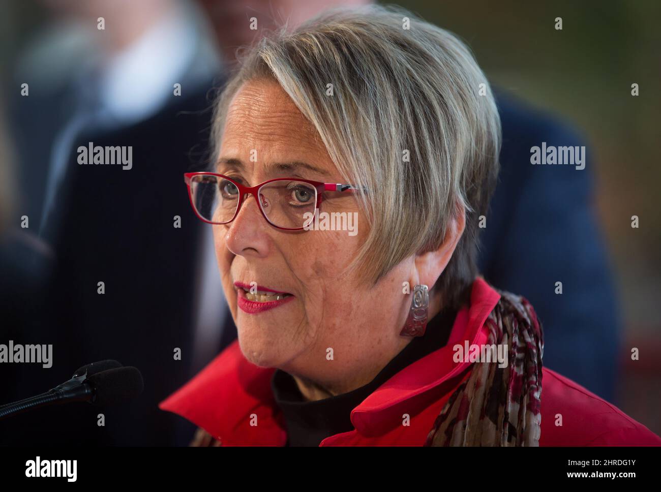 B.C. Minister of Mental Health and Addictions Judy Darcy speaks during ...