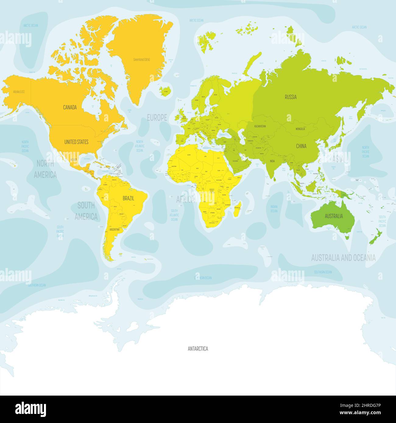 Colorful political map World continents Stock Vector Image & Art - Alamy