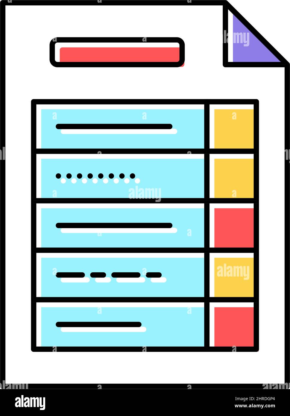 plan paper list color icon vector illustration Stock Vector Image & Art ...