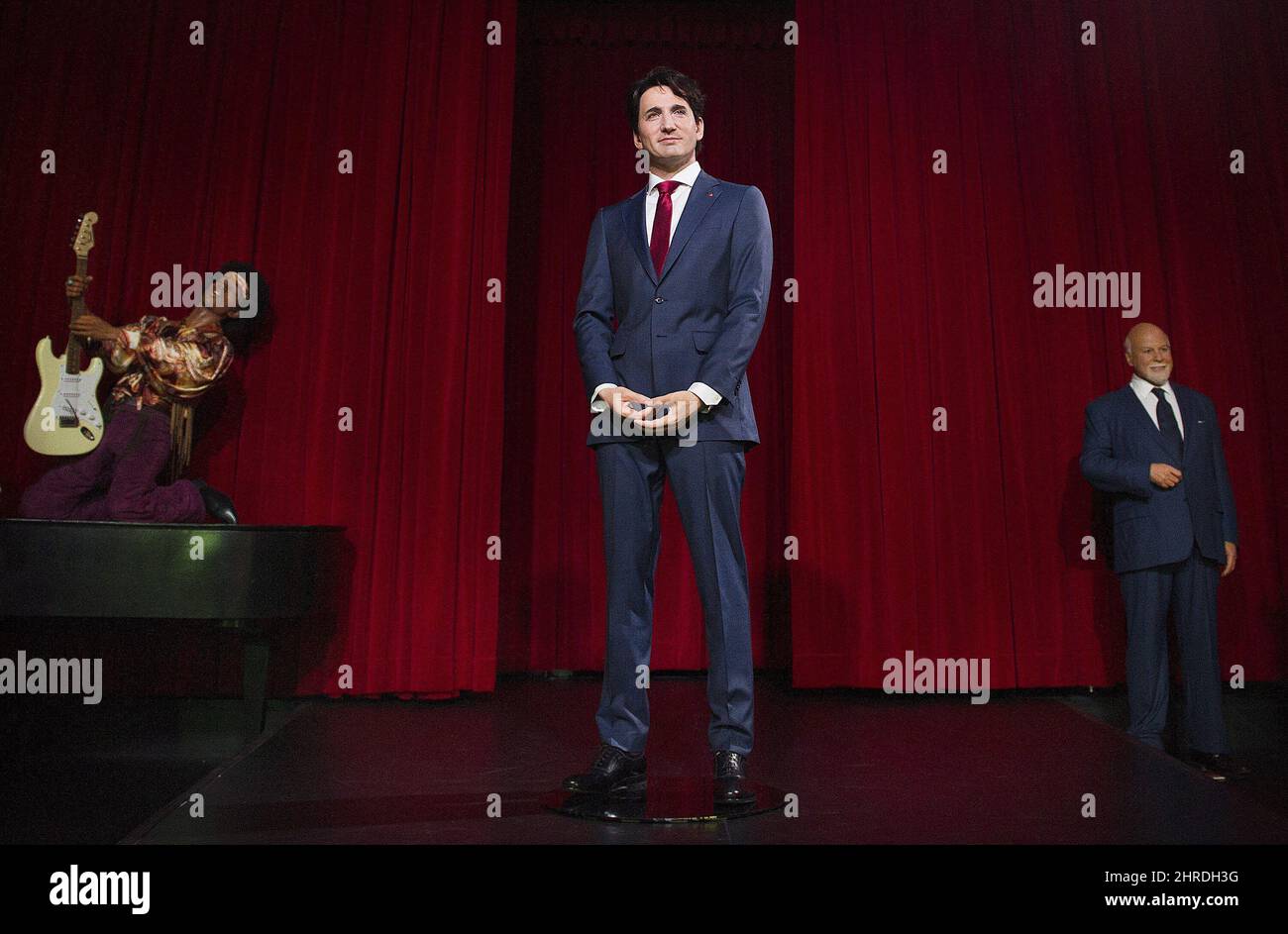 A wax sculpture of Prime Minister Justin Trudeau is shown during a ...