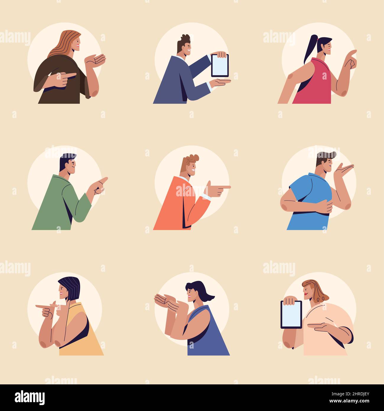 nine persons indexing characters Stock Vector Image & Art - Alamy