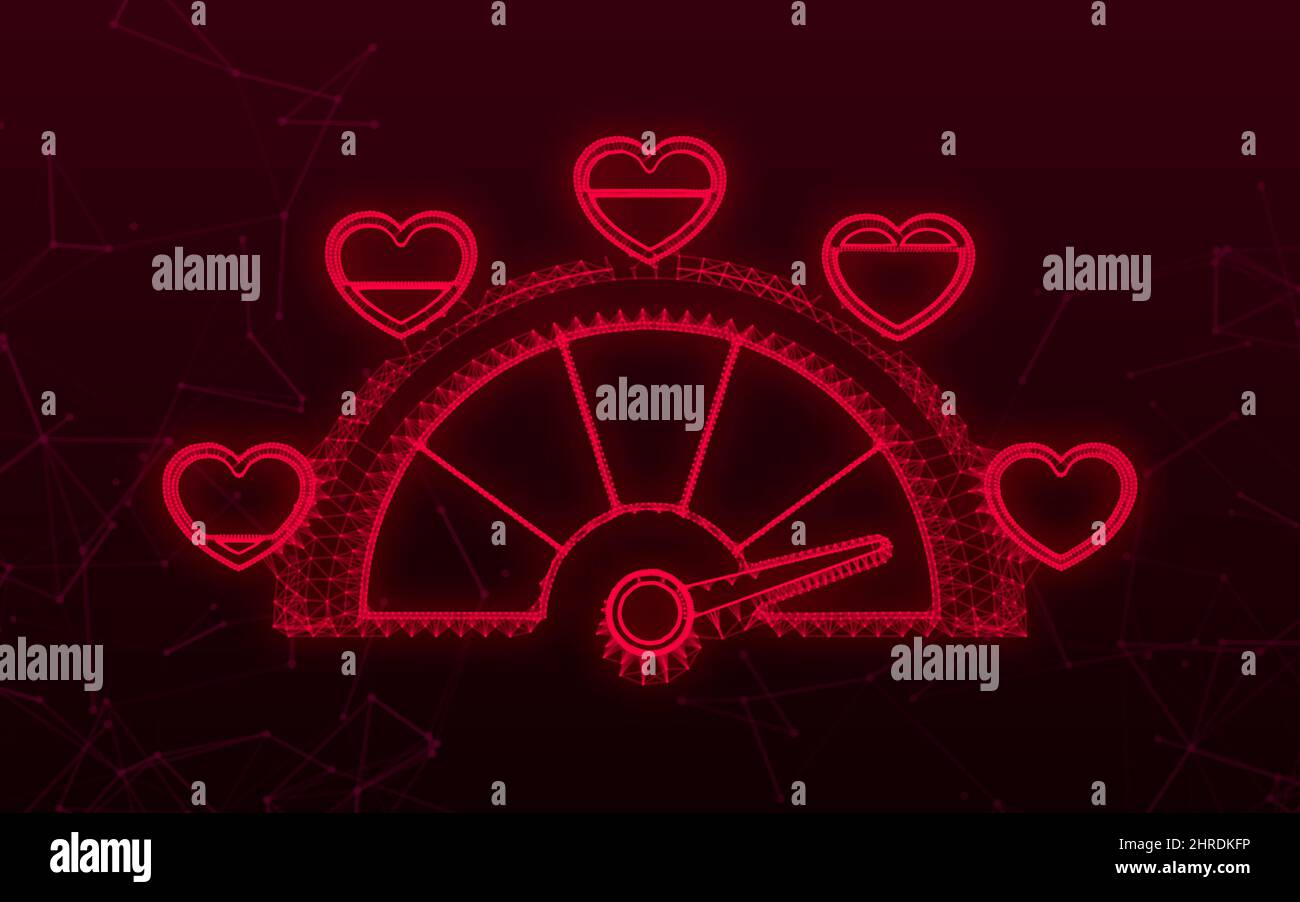 Love meter, heart indicator. Valentines day concept plexus. High speed ...