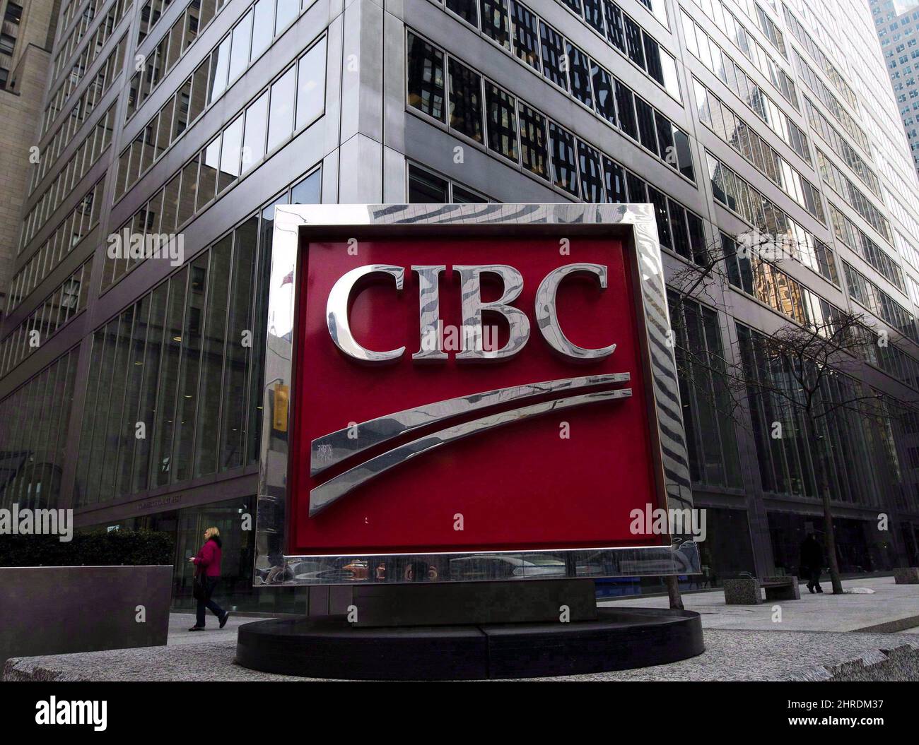 A CIBC sign is shown in Toronto's financial district on February 26 ...
