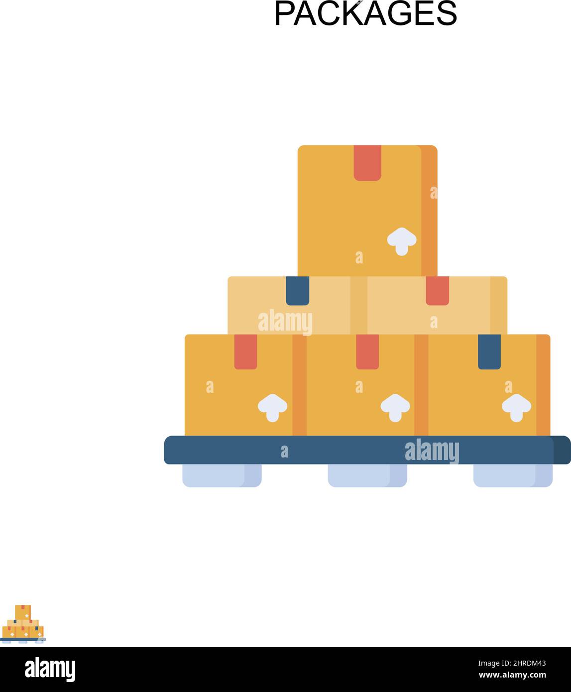 Packages Simple vector icon. Illustration symbol design template for ...