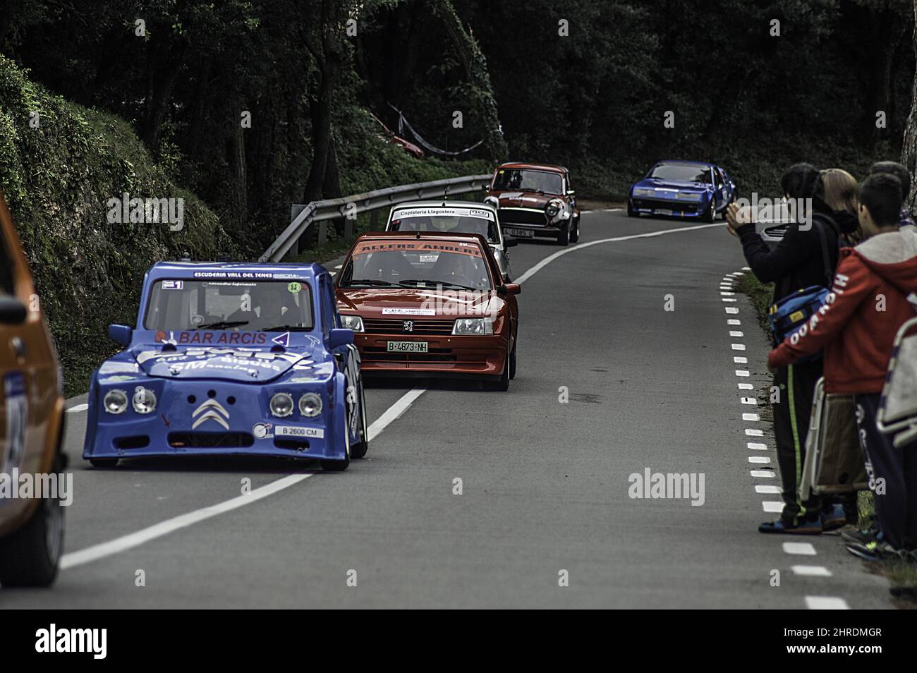 Colored classic Citroen 2CV during a rally in Spain Stock Photo - Alamy