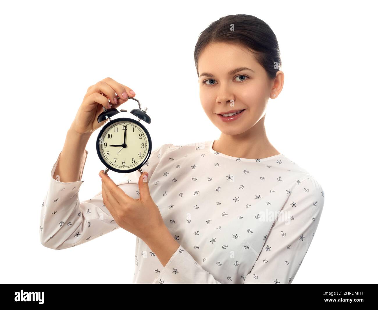 Black alarm clock happy hi-res stock photography and images - Alamy