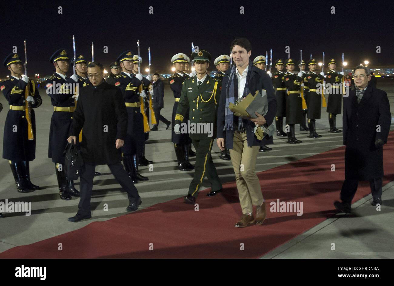Prime Minister Justin Trudeau arrives in Beijing, China, on Sunday, Dec ...