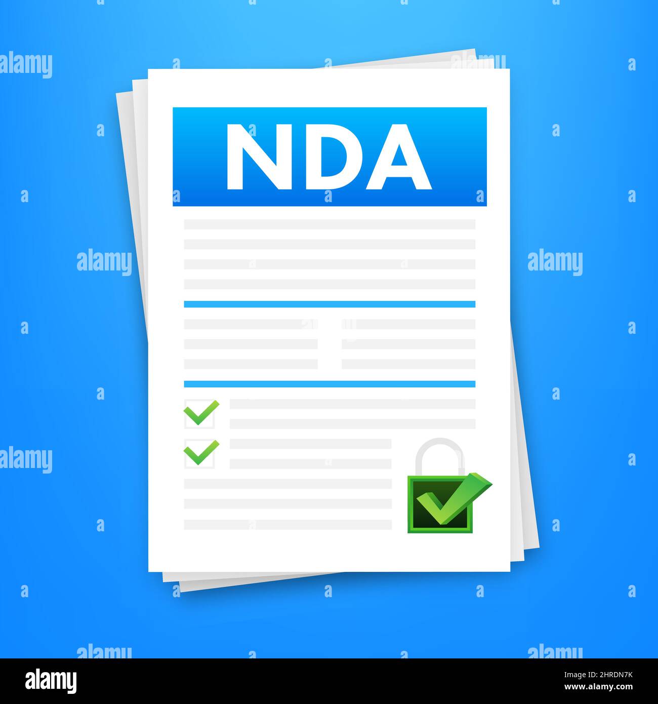 NDA Document, Non disclosure agreement, Privacy document. Vector stock ...