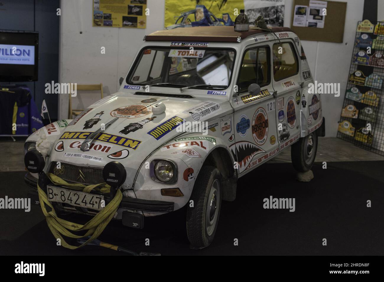 Classic white colored Citroen 2CV car in the museum Stock Photo - Alamy