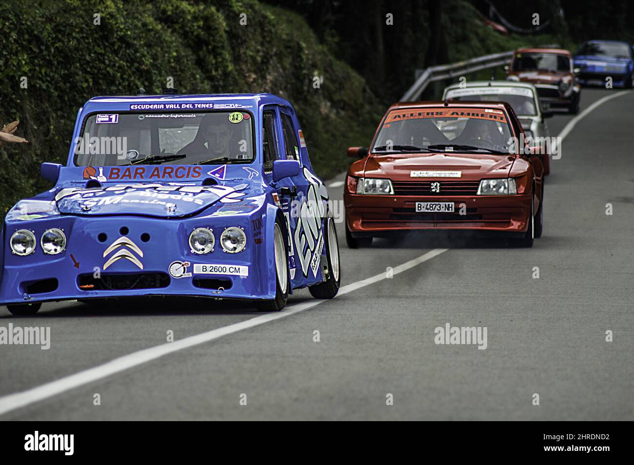 Colored classic Citroen 2CV during a rally in Spain Stock Photo - Alamy