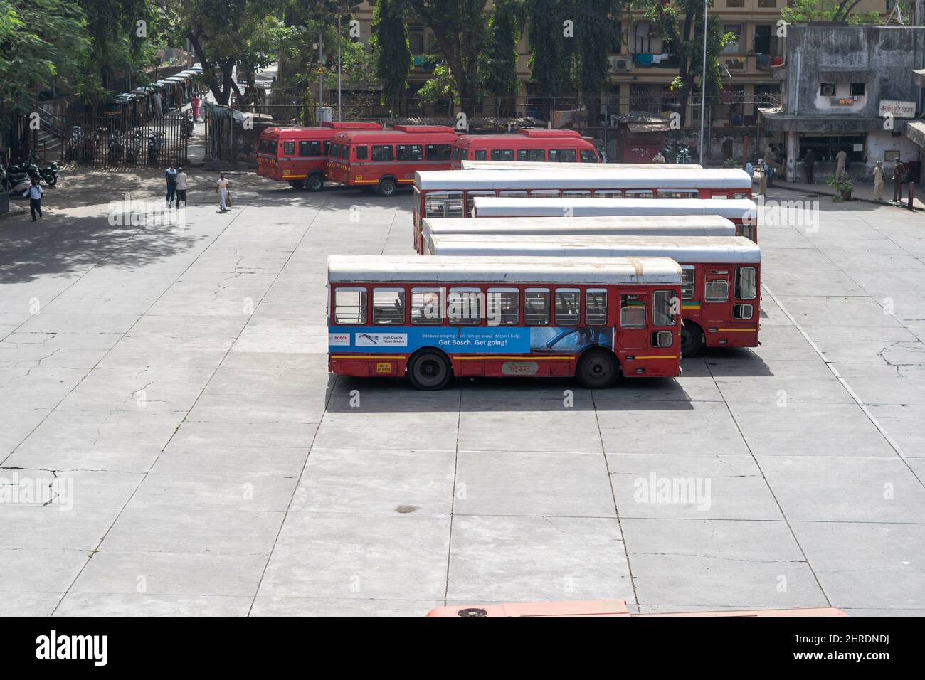 Empty local buses in Mumbai, India Stock Photo - Alamy
