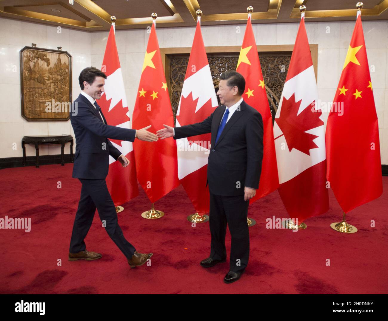 Prime Minister Justin Trudeau meets Chinese President Xi Jinping at the ...