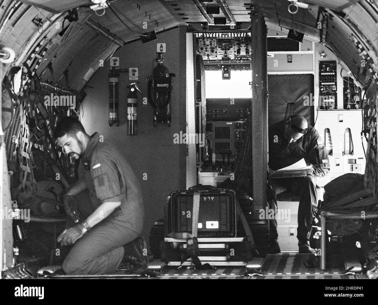 Interiors of a Spanish army airplane in the base Stock Photo - Alamy