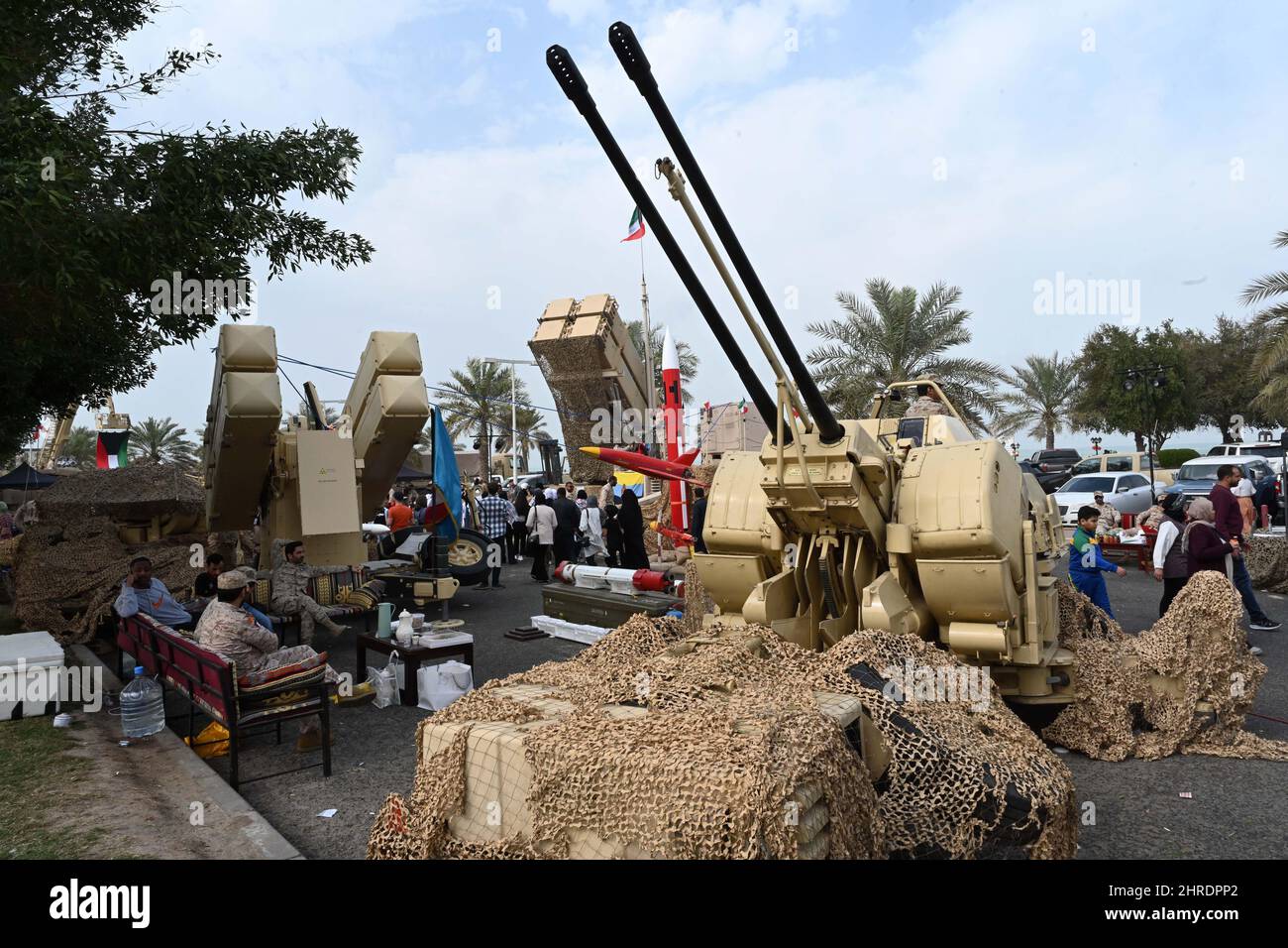 Kuwait City, Kuwait. 25th Feb, 2022. Military vehicles and equipment ...
