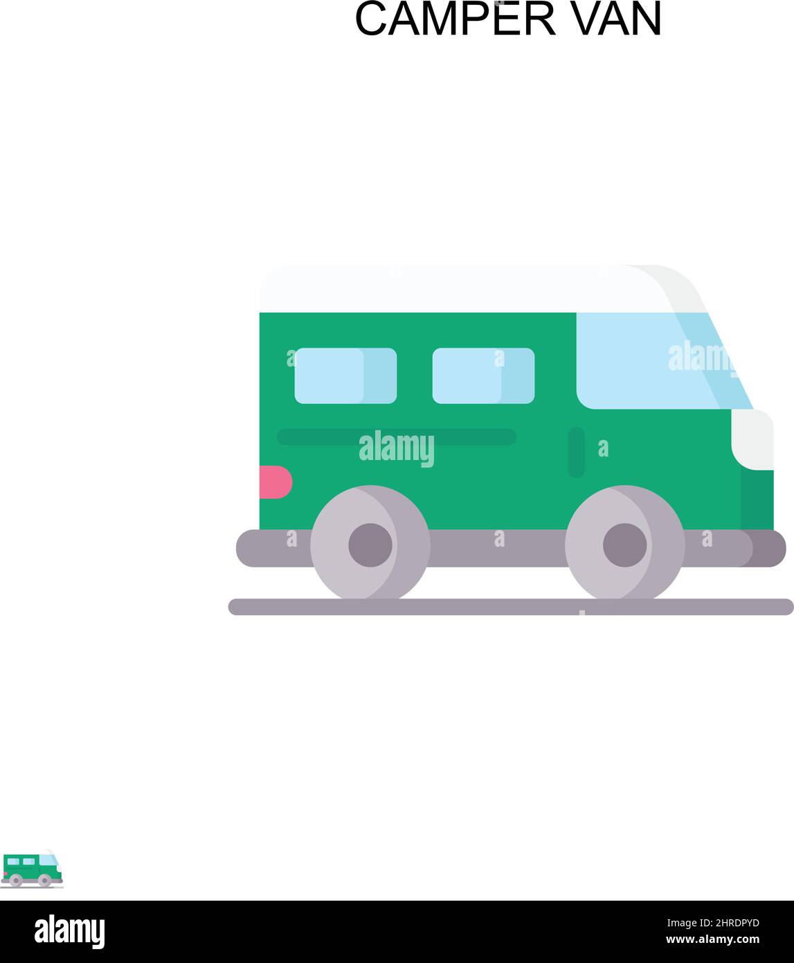 Camper van Simple vector icon. Illustration symbol design template for ...