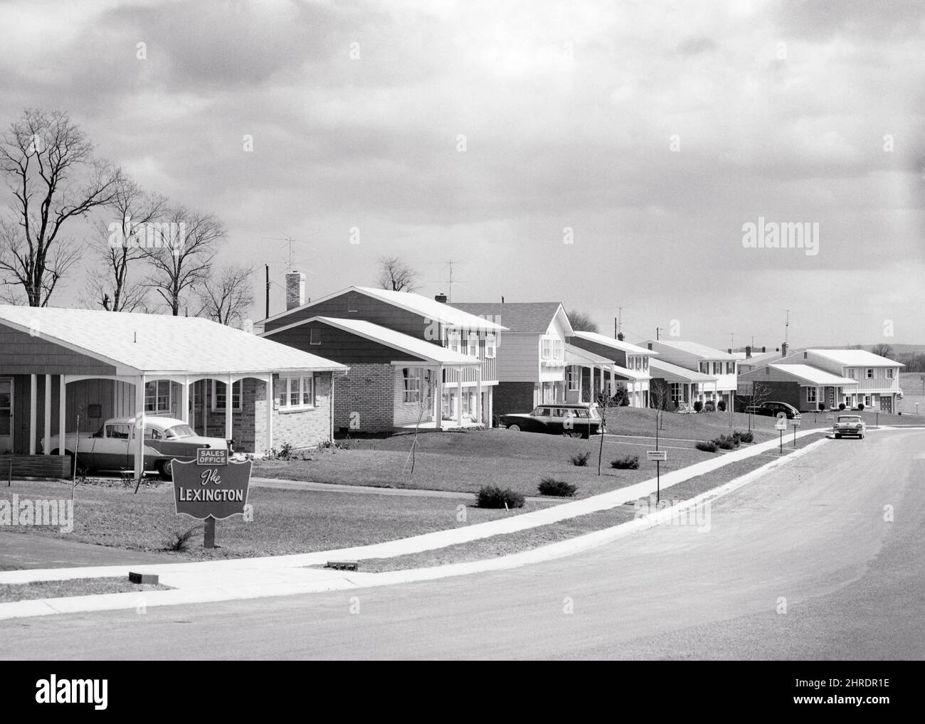 1950s 1960s SUBURBAN NEIGHBORHOOD DEVELOPMENT NEW HOMES SINGLE STORY ...