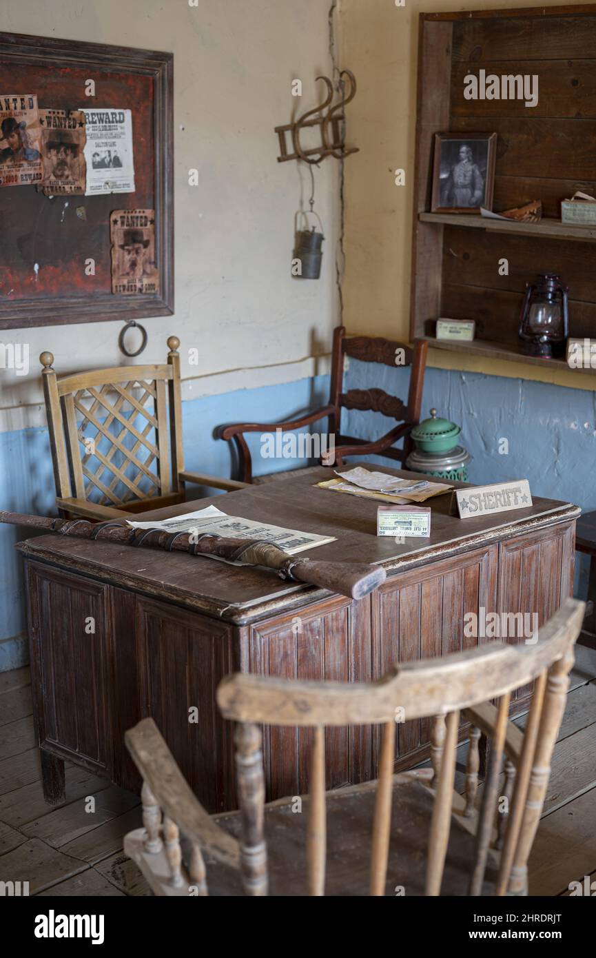View of Sheriff's Office in Old Wild West Town Stock Photo - Alamy