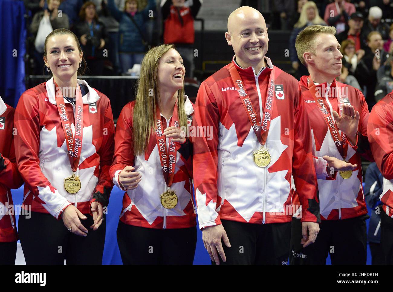 Team Homan third Emma Miskew, left to right, skip Rachel Homan, Team ...