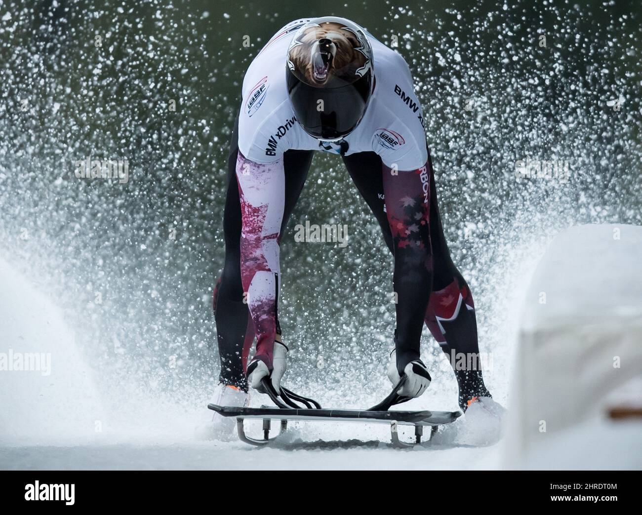 Canada's Dave Greszczyszyn, of Brampton, Ont., comes to a stop after ...