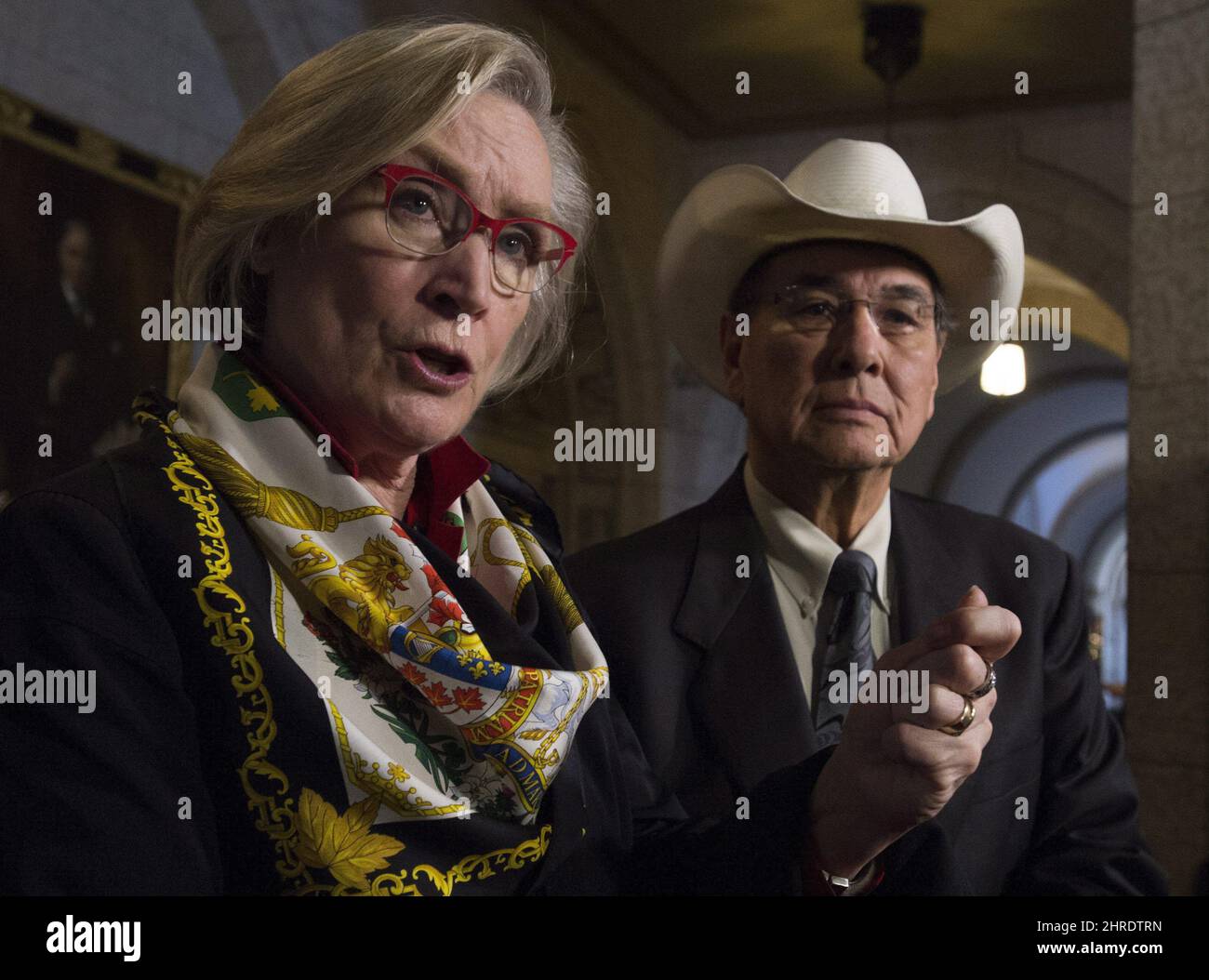Chief Wilton Littlechild (right) looks on as Crown-Indigenous relations ...