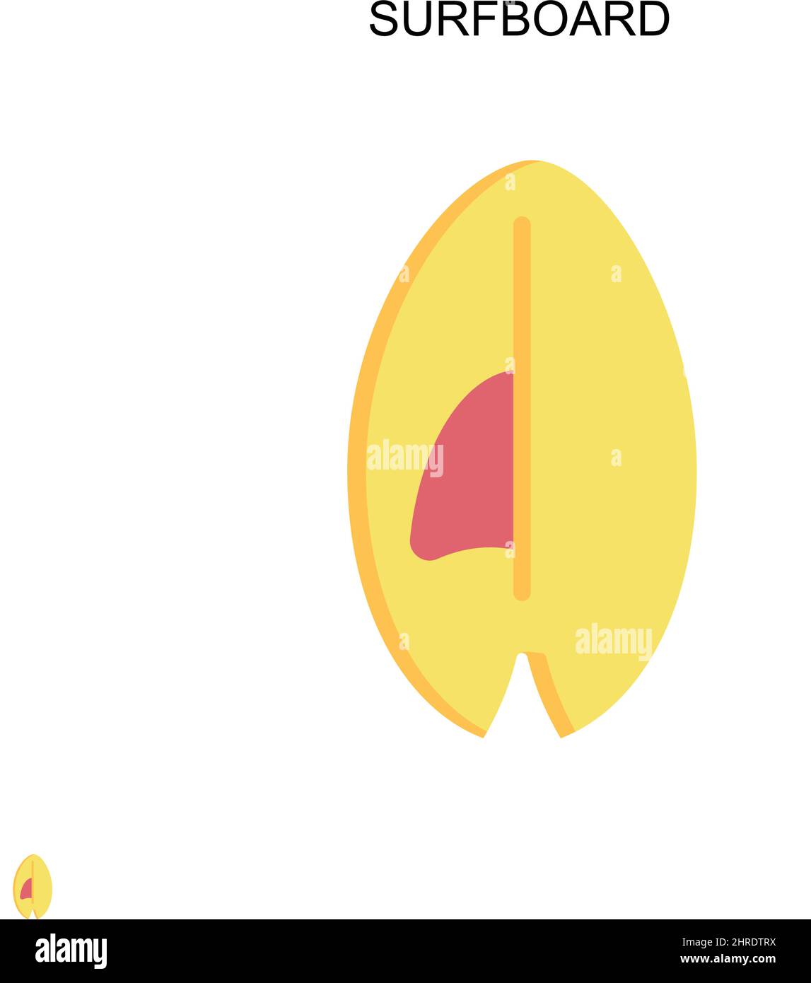 Surfboard Simple vector icon. Illustration symbol design template for ...